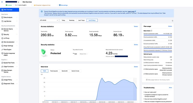 [EdgeOne] Tencent Cloud EdgeOne 가속 솔루션 소개 및 도메인 등록방법