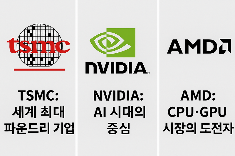 미국 반도체 대표기업 비교 (TSMC·NVIDIA·AMD)