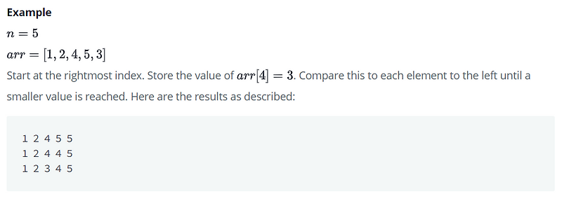 [HackerRank_C] Insertion Sort - Part 1