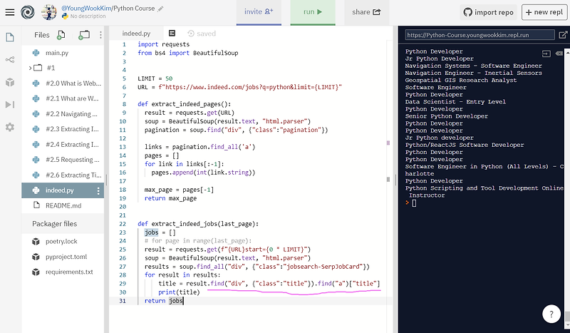 [Python] #2.6 Extracting Titles (#코딩공부)