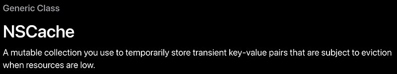 Swift) NSCache와 NSDictionary