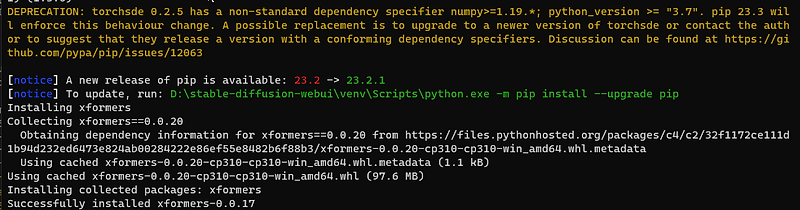 stable diffusion pip 업그레이드