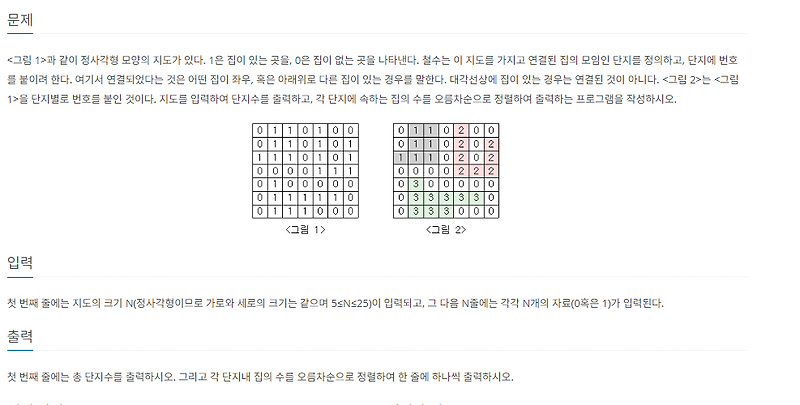 [BOJ] 2667. 단지번호붙이기 (Silver 1)