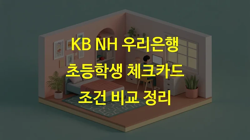 KB NH 우리은행 초등학생 체크카드 조건 비교 정리