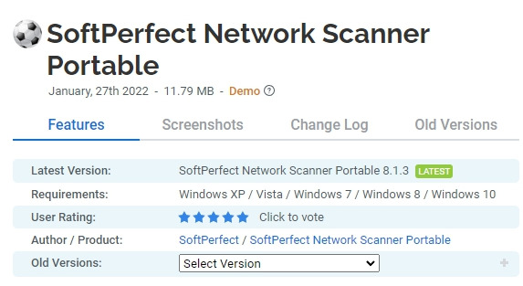 SoftPerfect Network Scanner Portable 무료 다운로드