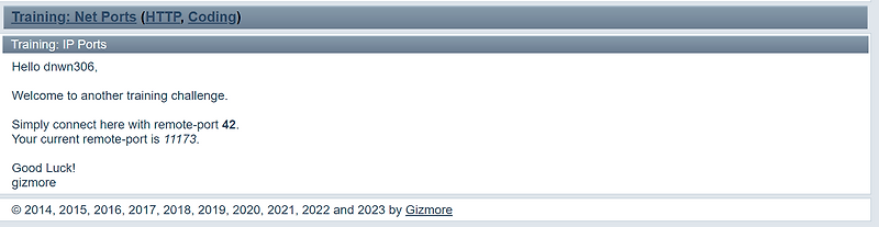 WeChall - Training: Net Ports
