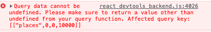 react-query warning : query data cannot be undefined. please make sure ...