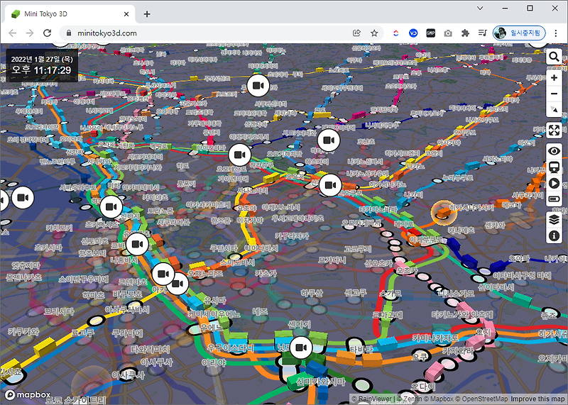 도쿄 지하철 실시간 영상 (Mini Tokyo 3D) :: 머가필요해