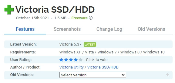 Victoria SSD/HDD 무료 다운로드