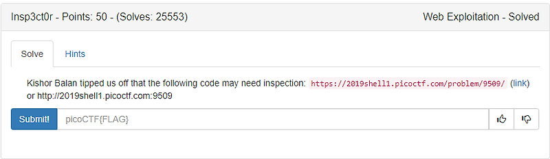[2019 picoCTF] Insp3ct0r (50) write-up