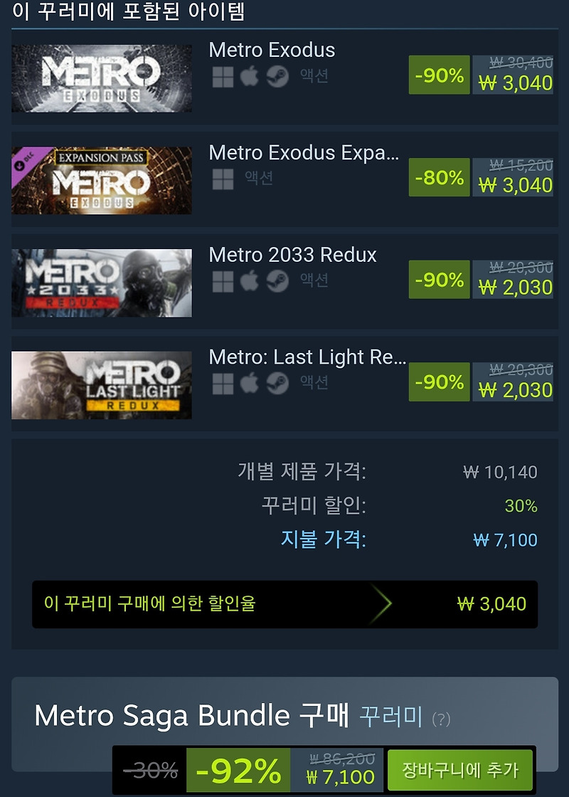 [스팀] METRO SAGA BUNDLE