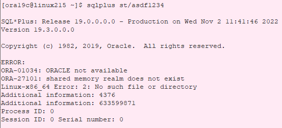 [ORACLE] ORA-01034, ORA-27101에러 원인, 해결방법