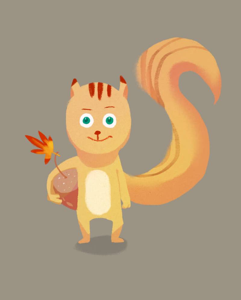 다람쥐 캐릭터 일러스트, 가을 일러스트 : 재능기부 무료 일러스트 나눔