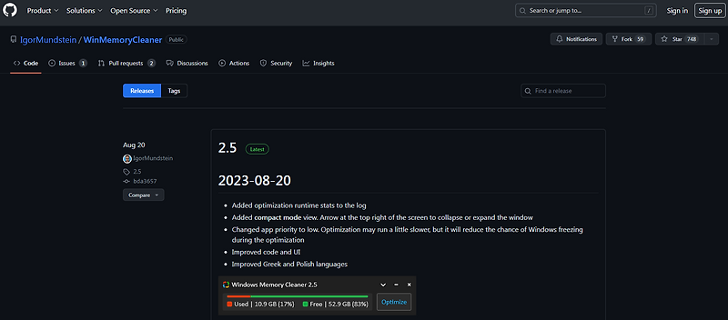 WinMemoryCleaner 윈도우 메모리를 관리합시다!