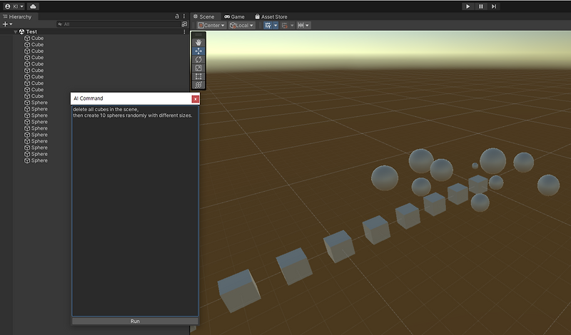 ChatGPT + Unity integration test