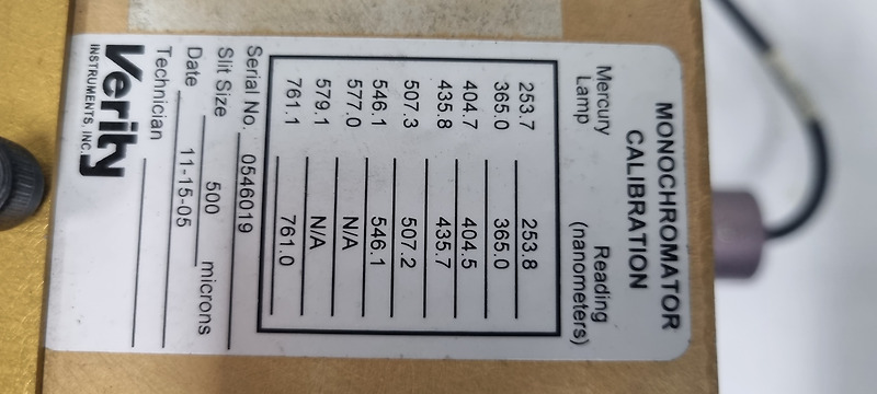VERITY MANUAL MONOCHROMATOR EP200Mmd