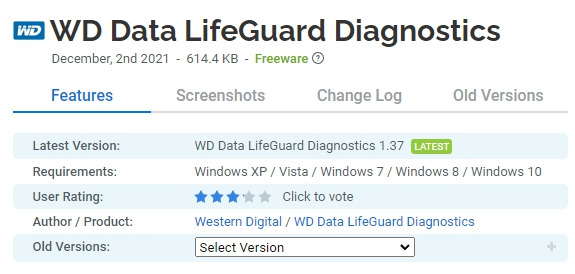 WD Data LifeGuard Diagnostics 무료 다운로드