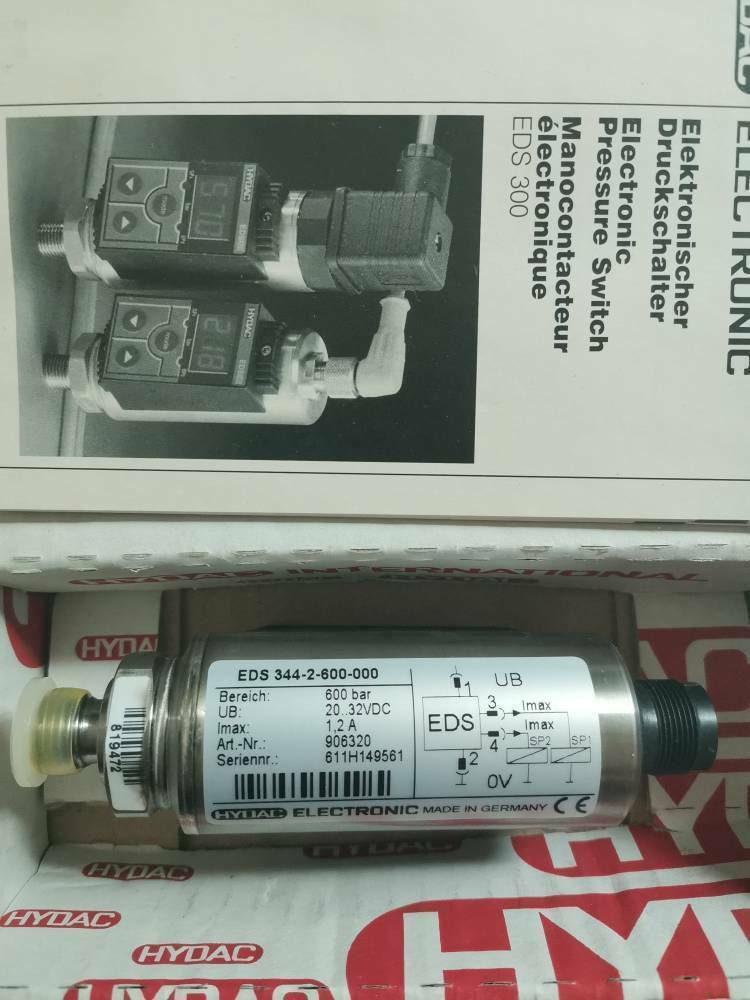 [수입판매] HYDAC Pressure switches EDS 344-2-600-000 하이닥 압력센서 스위치