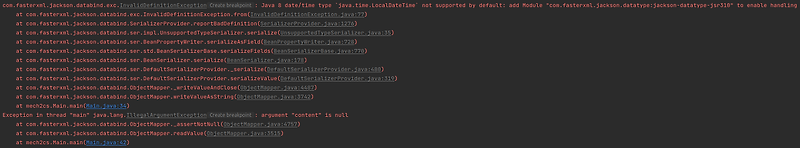 자바 Jackson 라이브러리 LocalDateTime & LocalDate 에러 해결 방법 :: MECH2CS