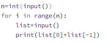 [백준]9086번(python)-문자열