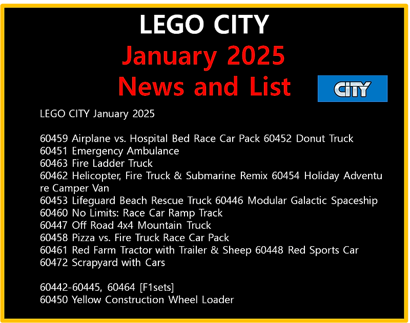 LEGO CITY January 2025 News and List :: ChamBrick