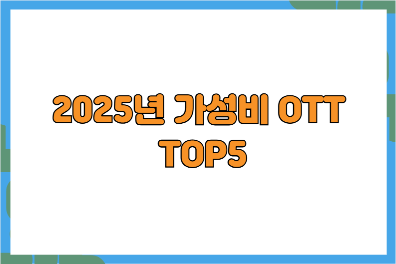 2025년 가성비 OTT TOP5