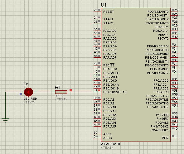 atmega128 timer/counter0 normal LED깜빡이기