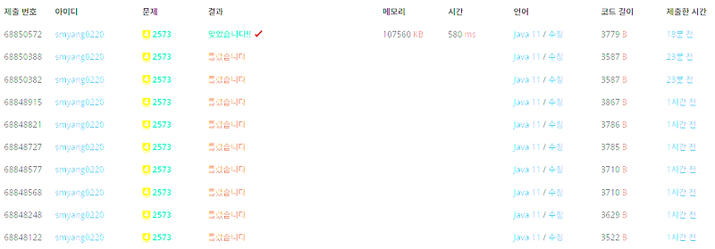 [2573,Java] 백준 - 빙산 ( BFS )