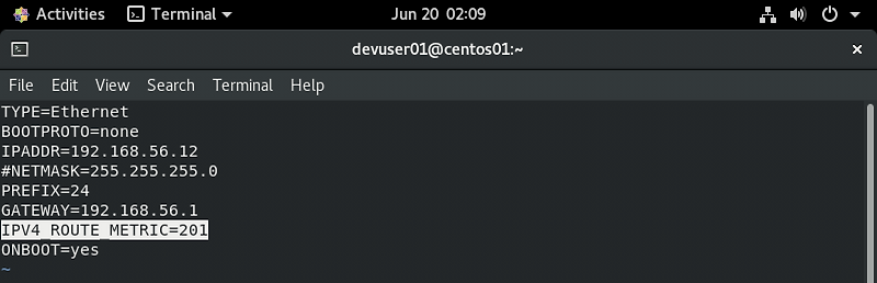 [CentOS Stream 8] route metric 설정