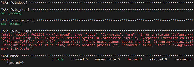 windows nginx 실행 안된다