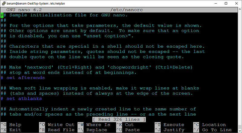 nano에디터를 편하게 사용하는법(NANORC)