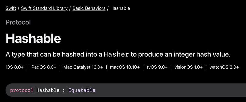 Hashable 을 사용하는 이유가 뭘까