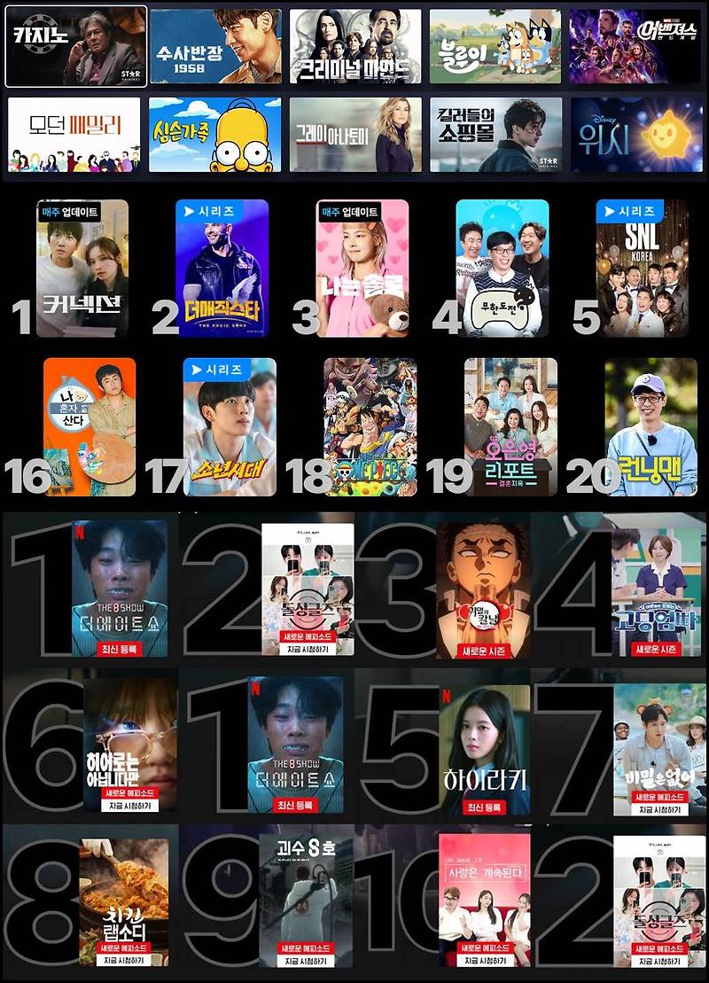 시청률순위 6월(지상파,케이블,티빙,넷플릭스,쿠팡플레이,웨이브,디즈니플러스)6월 1 차