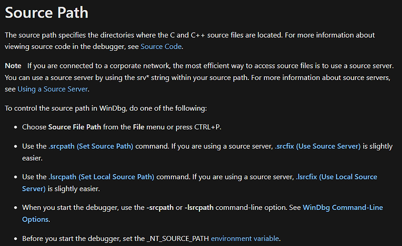 Source Code Debugging in WinDbg — 운동하는 개발자