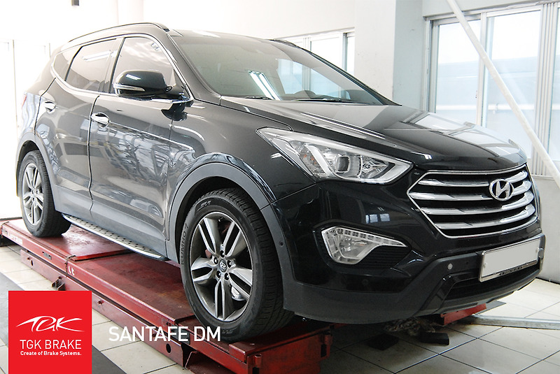 [현대 싼타페DM] 만도 4P브레이크 소음 / 디스크연마 :: TGK 브레이크