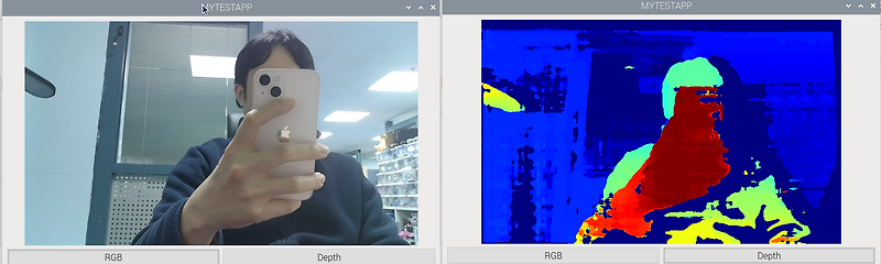 [Raspberry Pi 5] DepthAi와 PyQt5를 이용하여 RGB/Depth 이미지 영상표시 앱 만들기