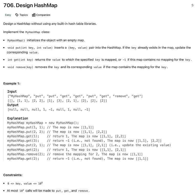 LeetCode [706]: Design HashMap — 개발하는 장씨