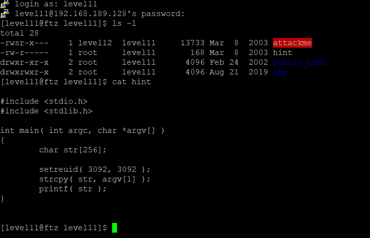 [해커스쿨 FTZ] Level11