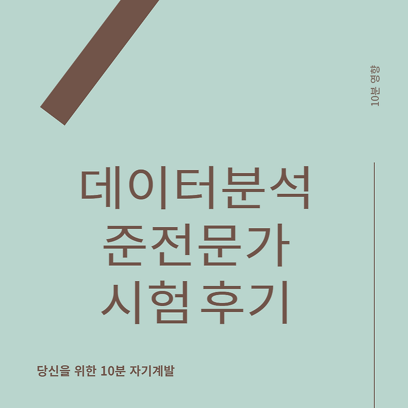 데이터분석 준전문가(ADsP) 빅데이터 전문가가 되기 위한 한 걸음