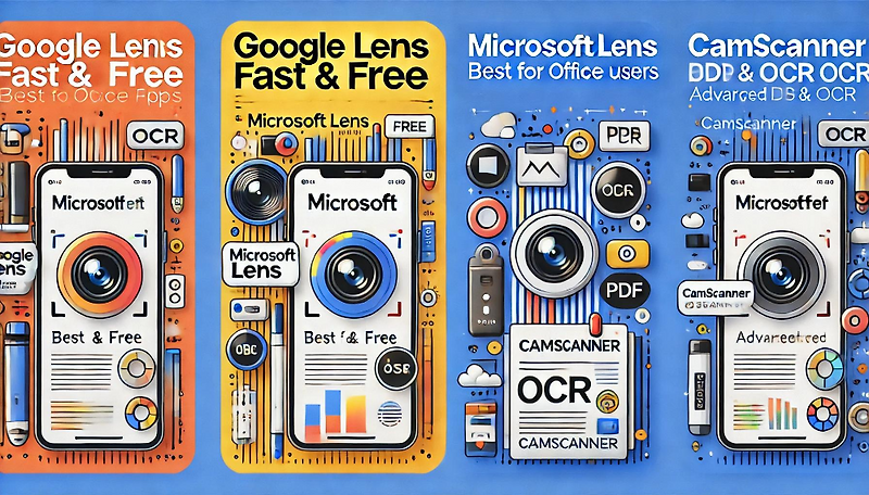 최고의 OCR 앱 추천: Google Lens, Microsoft Lens, CamScanner 비교