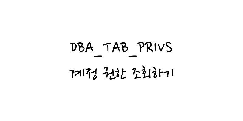 [DB] 오라클 DBA_TAB_PRIVS 테이블 계정 권한 조회하기