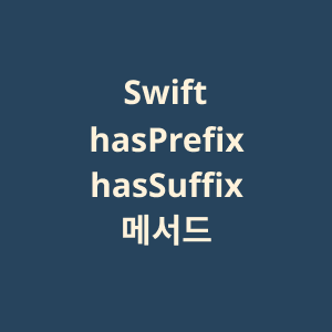hasPrefix(_:), hasSuffix(_:) 메서드