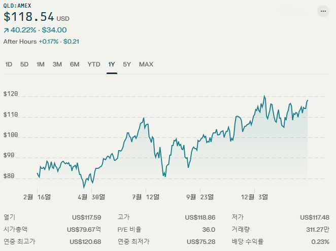 QLD ETF 한 번에 알아보자. 구성 종목, 투자 방법, 유의할 점