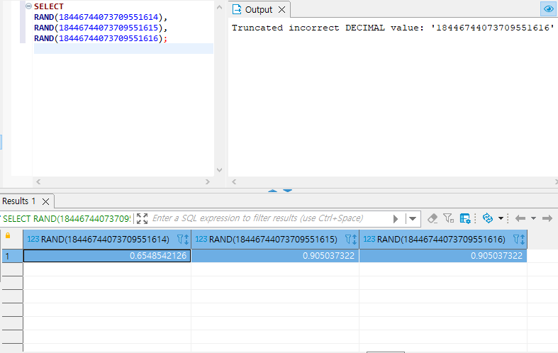 [MySQL] RAND 함수 기능 설명 및 시드 설정 방법 (+시드값 범위)