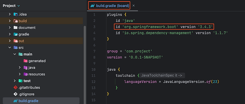 [Intellij] Intellij spring boot version 확인 방법