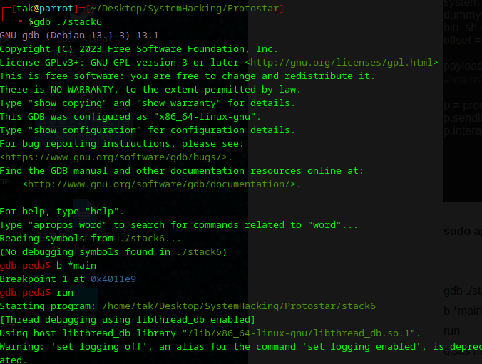 taktaks :: Protostar stack - 6 함정을 지나 ret하기