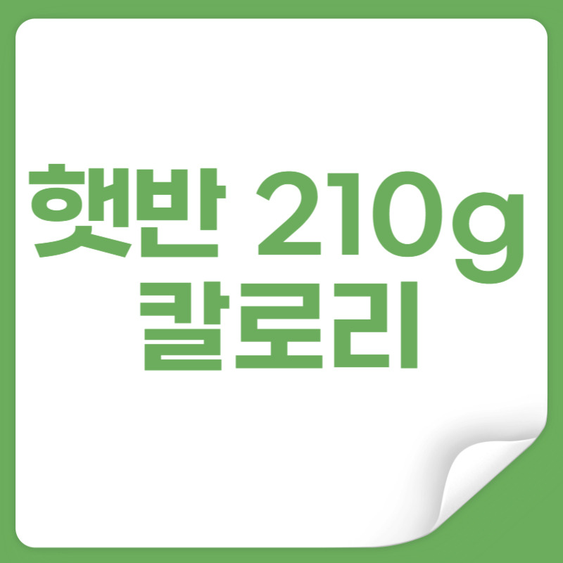 햇반 210g 칼로리｜즉석밥 몇 kcal