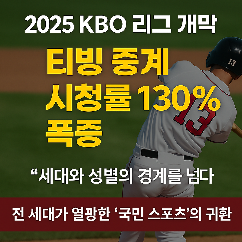 2025 KBO 리그 개막, 티빙 중계 시청률 130% 폭증… 전 세대가 열광한 국민 스포츠의 귀환