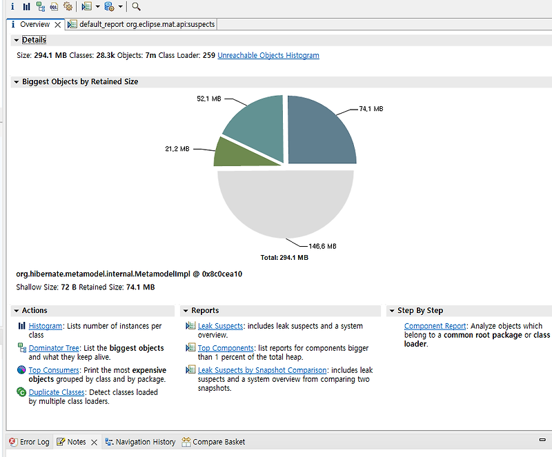 Eclipse MAT 전체 Heap 사용량 보기 / 메모리 분석 (24.06.18)