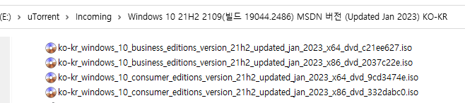 Windows 10 21H2 2109(빌드 19044.2604) 업데이트 통합(KB5022834) MSDN 버전 (Updated ...